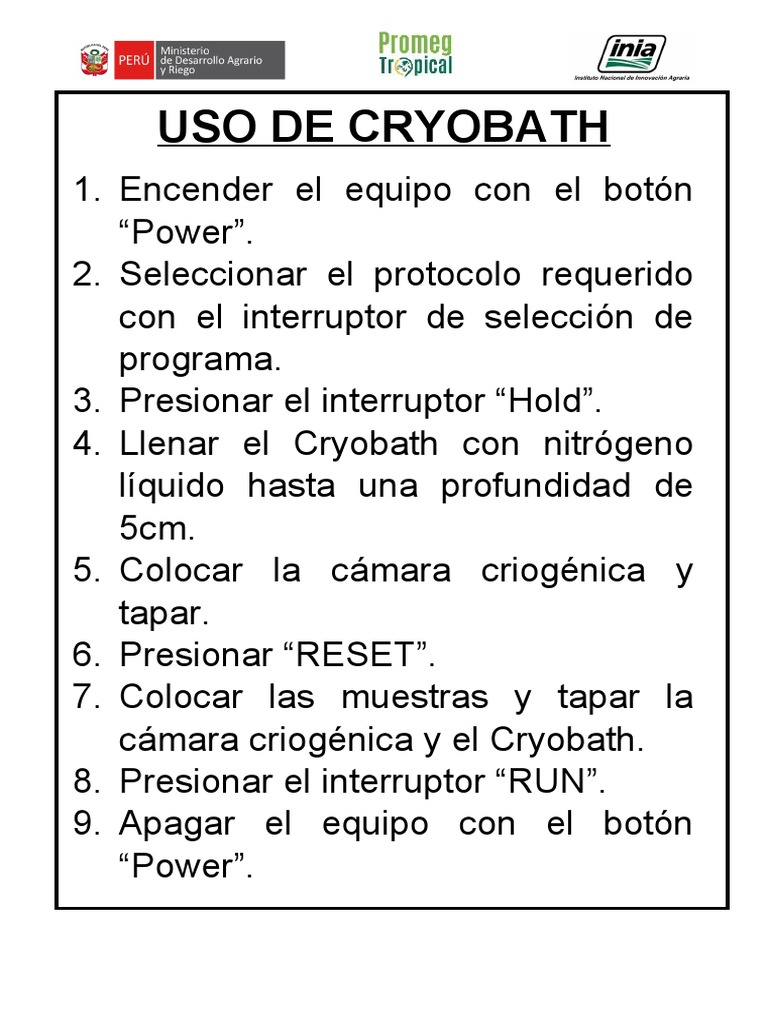 Uso de Cryobath | PDF