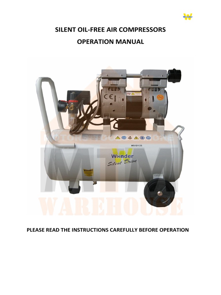 Silent 1HP Horizontal Air Compressor v2 (MTM) | PDF