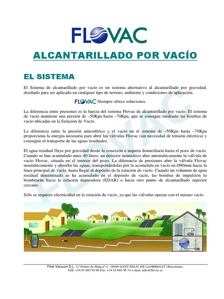 Alcantarillado por Vacío: Sistema Flovac | PDF | Bomba | Vacío