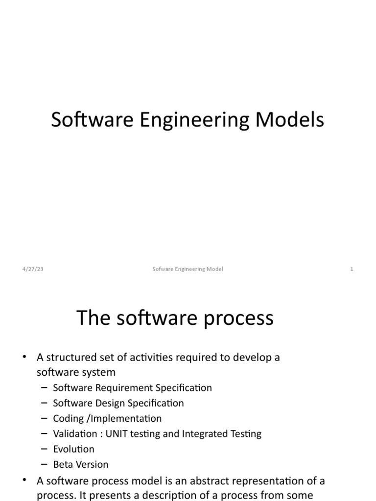 Software Engineering Models Pdf Software Prototyping Software