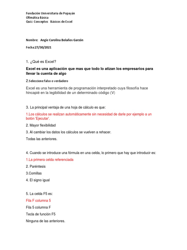 Quiz Ofimatica Basica | PDF