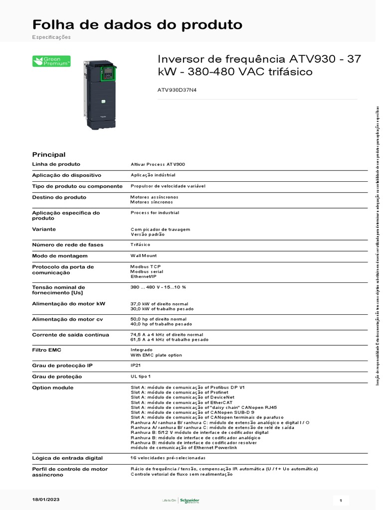 Inversor ATV930 para Indústria | PDF | Relé | Engenharia Elétrica