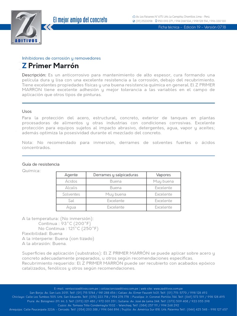 Z Primer Marrón: Anticorrosivo Eficaz | PDF | Revestimiento | Hormigón