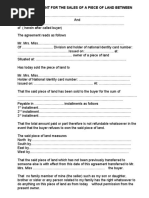 Land Sale Agreement | PDF | Sales | Private Sector