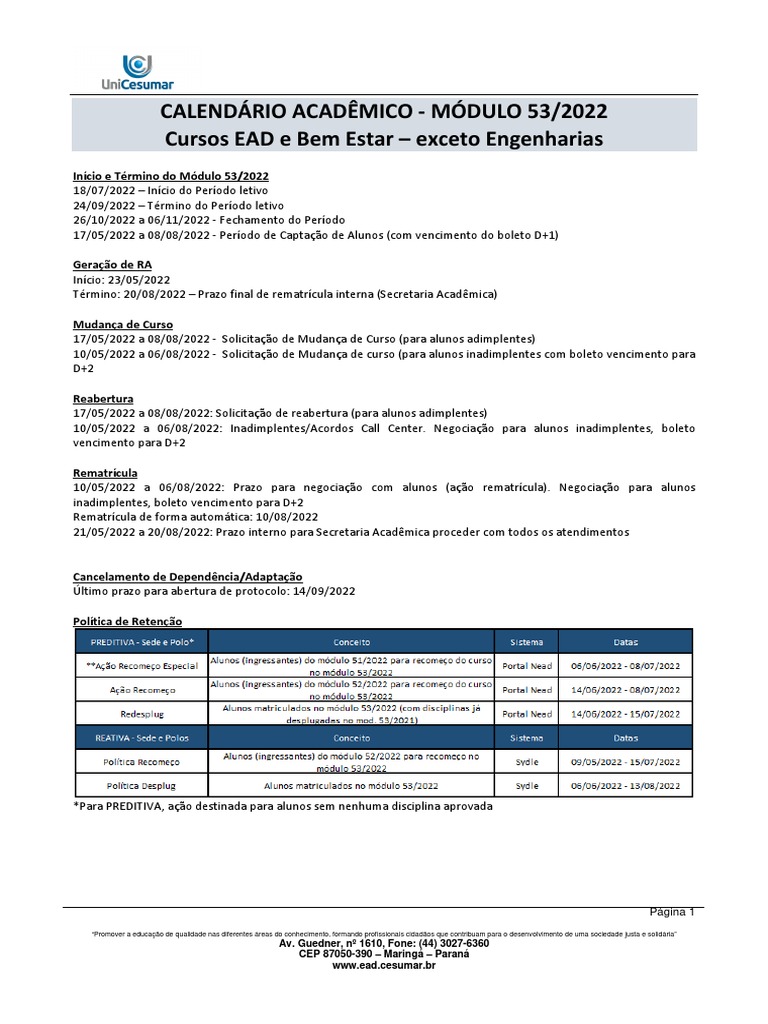 Calendário 53 | PDF