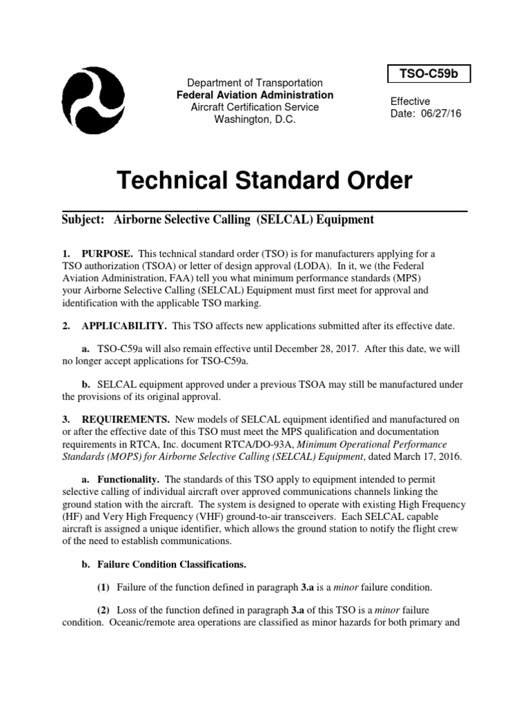 TSO-C59b : Normes SELCAL aéronautiques | PDF | Ordinateurs