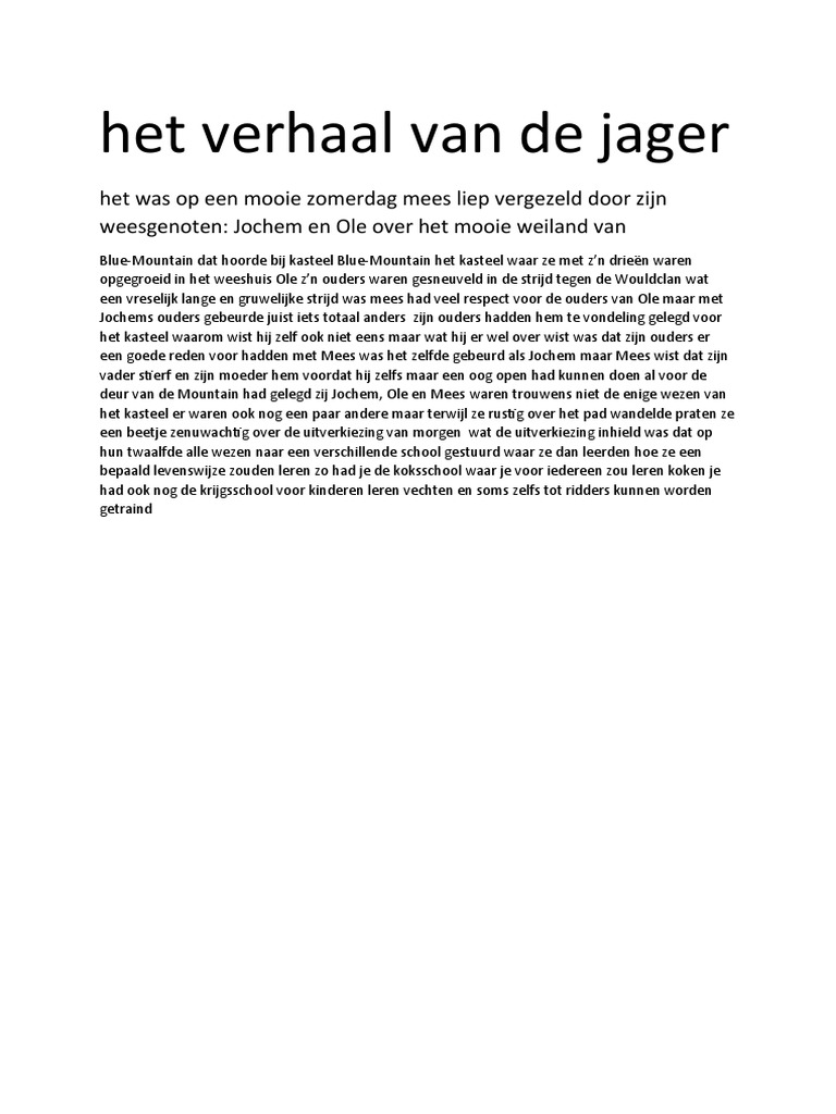 Het Verhaal Van de Jager | PDF