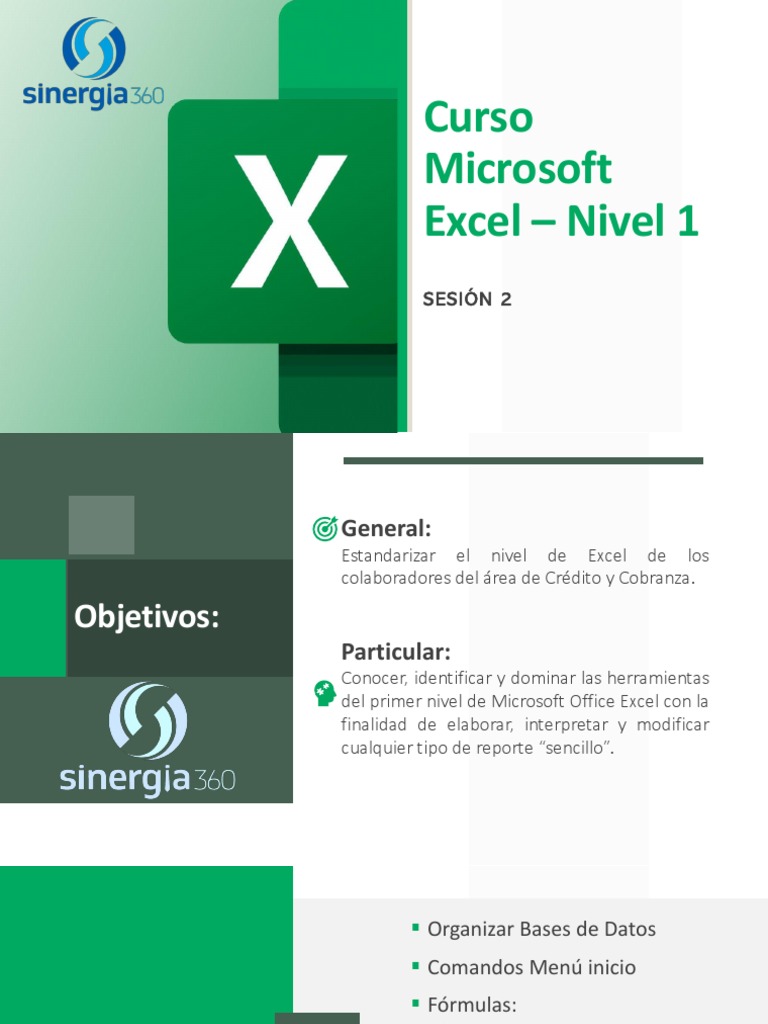 Presentación S2 - Curso Excel Nivel 1 | PDF | Microsoft Excel | Teclado