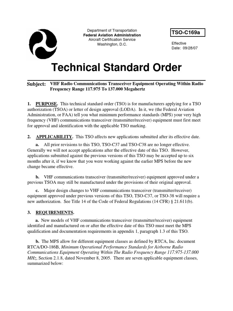 TSO C169a | PDF | Electronics | Computing