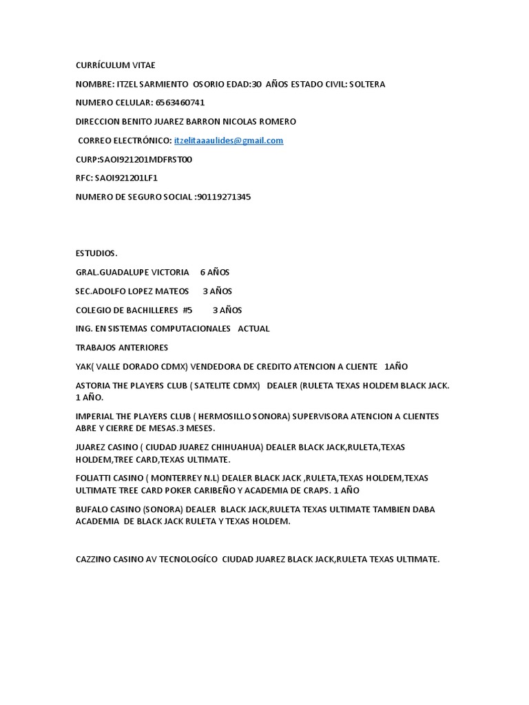 CURRÍCULUM Vitae 232323 | PDF