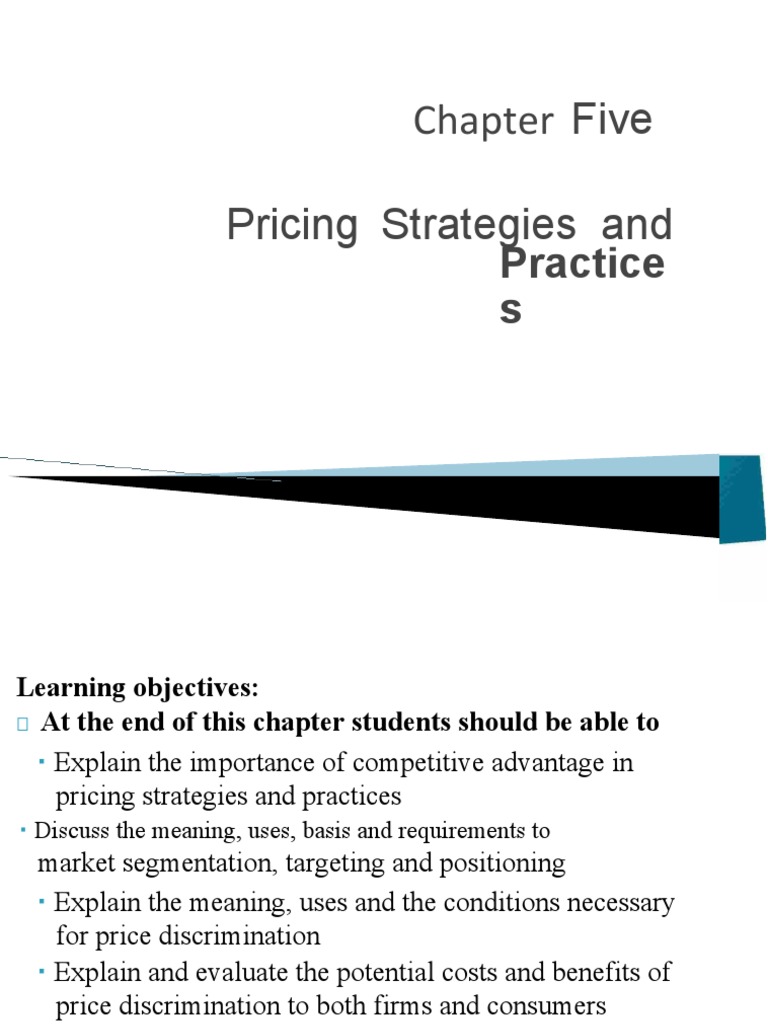 Chapter Five Pricing Strategies And: Practice S | PDF | Price ...