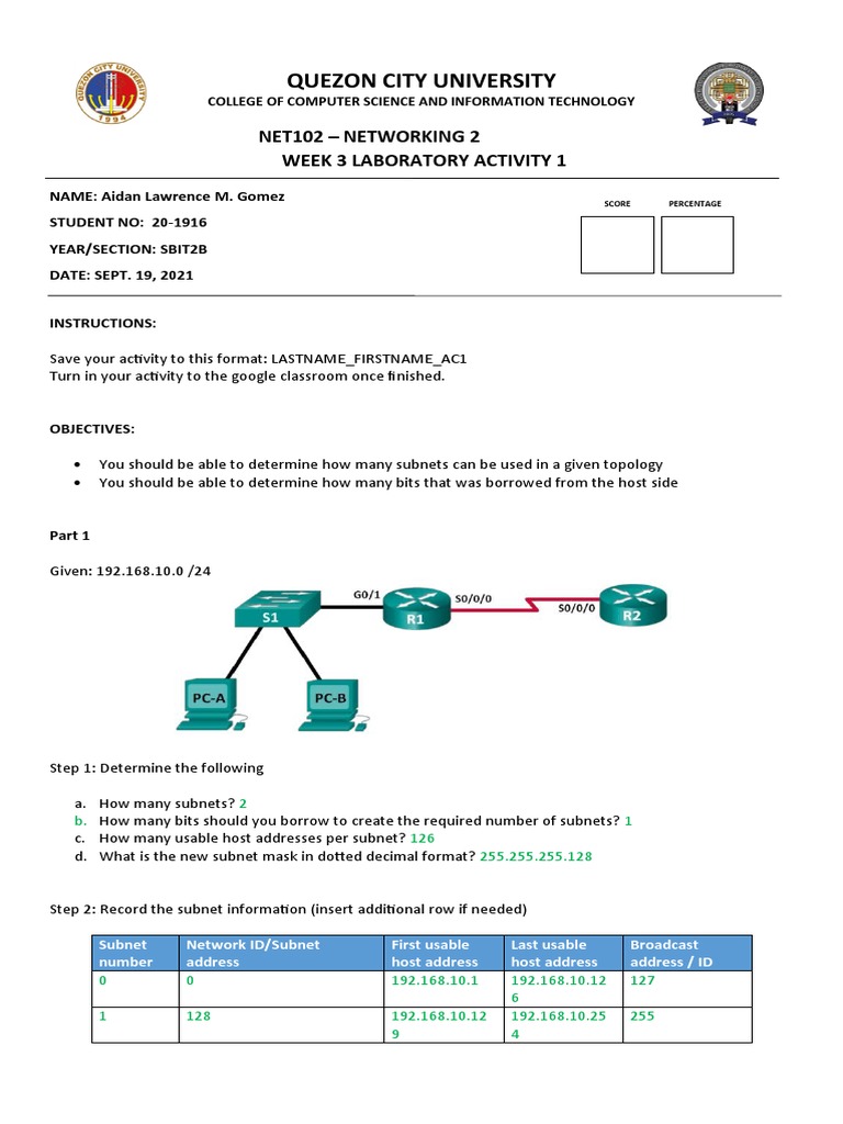 Net102 Midterm Lab-Activity-1 | PDF | Network Layer Protocols | Internet Protocols