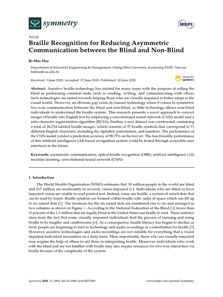 Braille Recognition For Reducing Asymmetric Commun | PDF | Applied ...