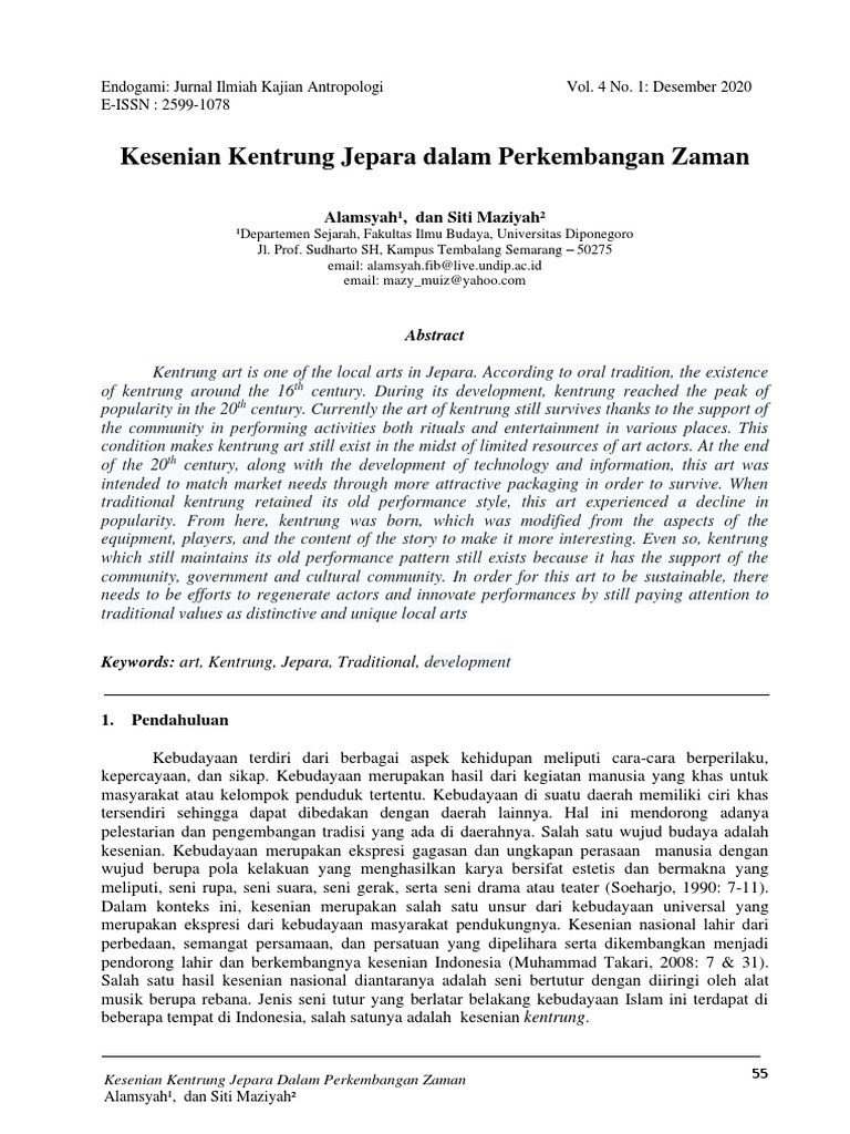 Kentrung Art Development in Jepara | PDF | Java | Indonesia