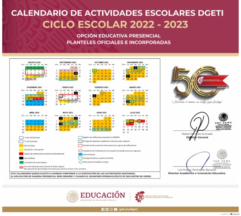 Calendario Escolar DGETI | PDF