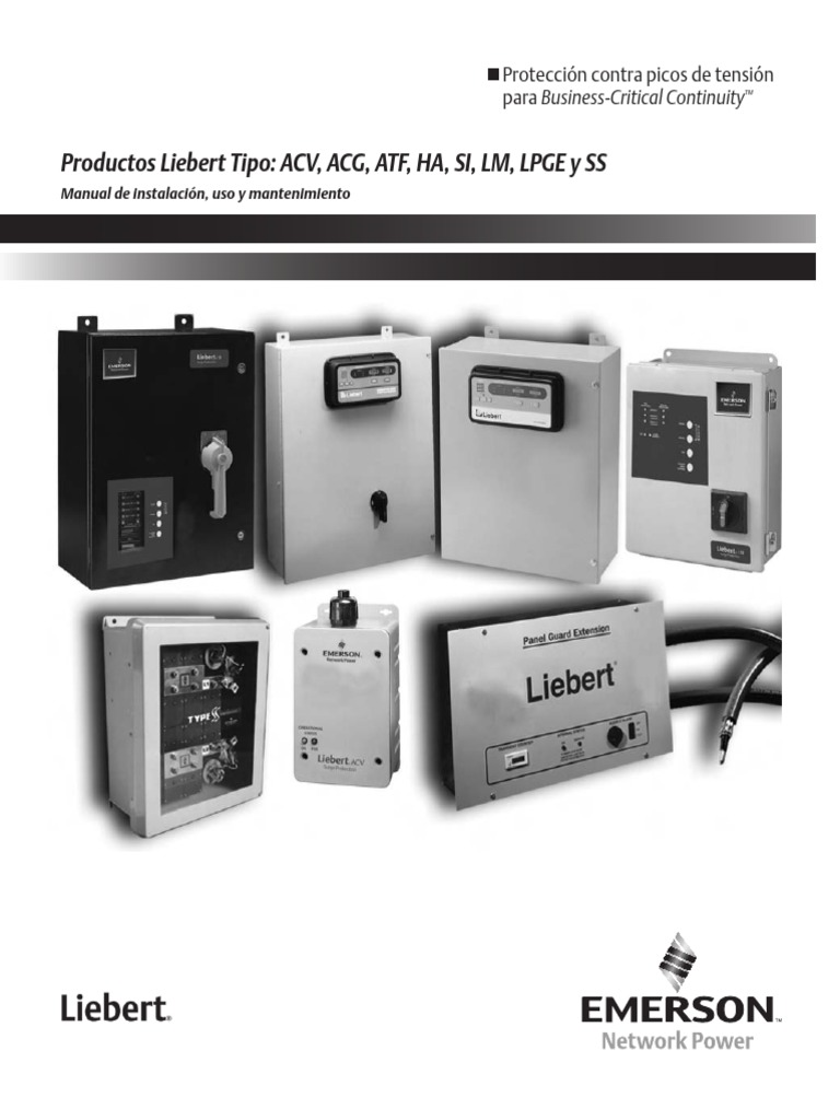 Productos Liebert Tipo_ ACV, ACG, ATF, HA, SI, LM, LPGE y SS | PDF ...