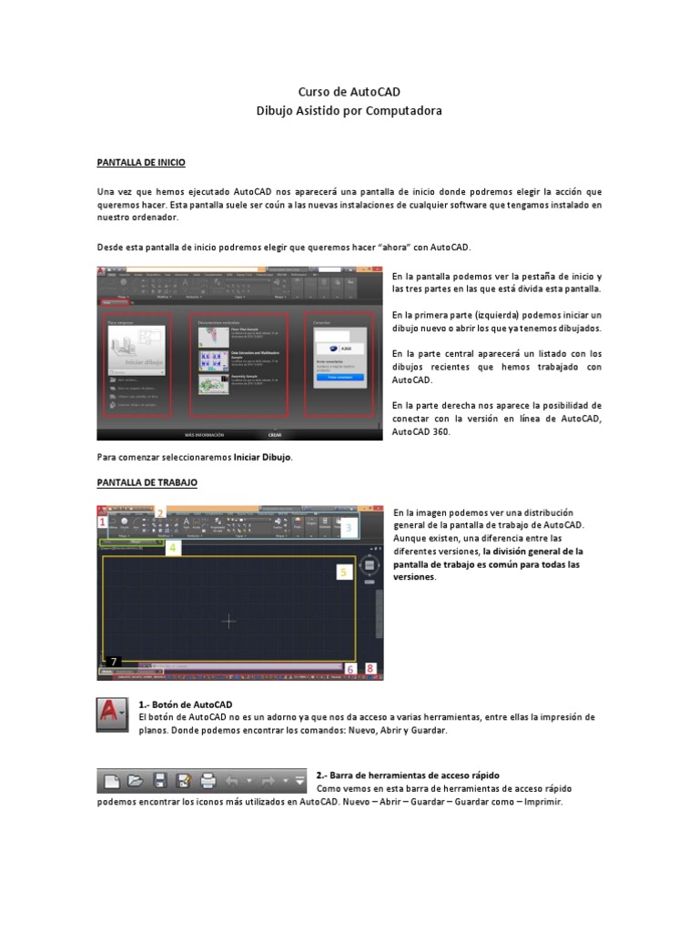 Curso de AutoCAD 1 | PDF | Cad automático | Interfaz de línea de comando