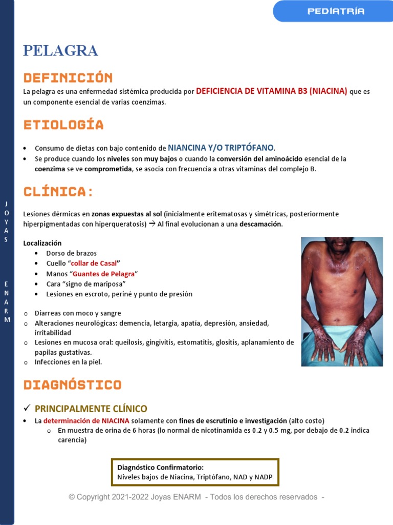 4.1 Pelagra | PDF | Enfermedades y trastornos | Comida y bebida