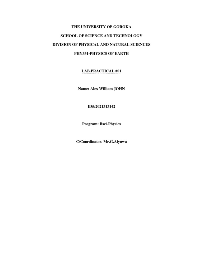 PHY331-Lab - Practical #01.complete Report | PDF