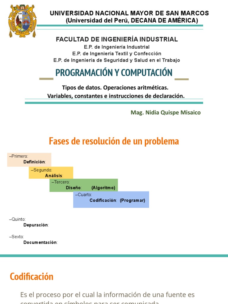 Programación Y Computación: Universidad Nacional Mayor de San Marcos ...