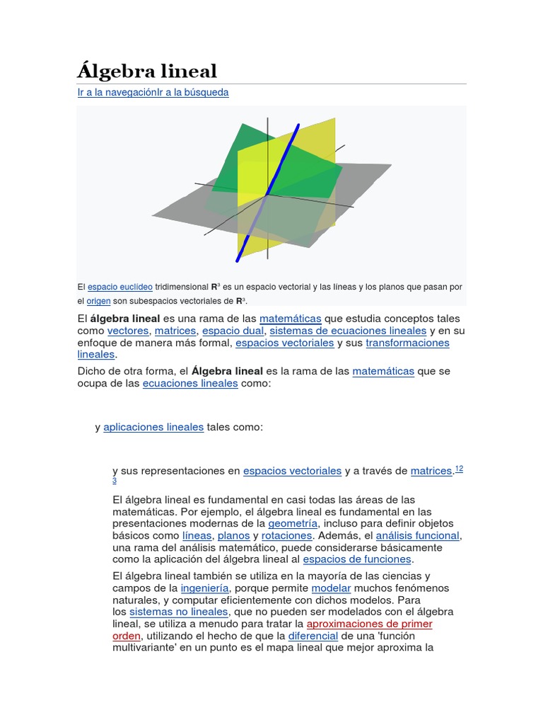 Introducción al Álgebra Lineal | PDF | Ciencia y matemáticas