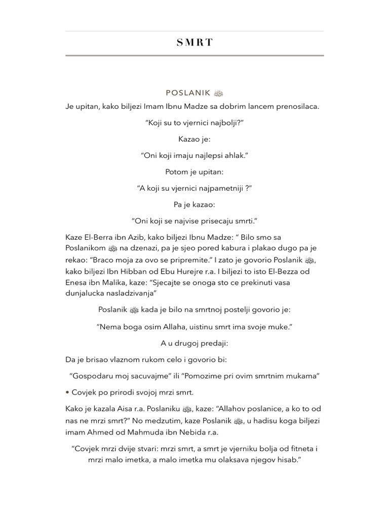 Hadisi Od Smrti | PDF