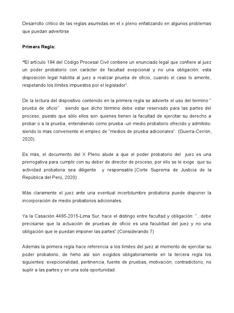 Análisis de la Prueba de Oficio en el Proceso Civil | PDF | Ley ...