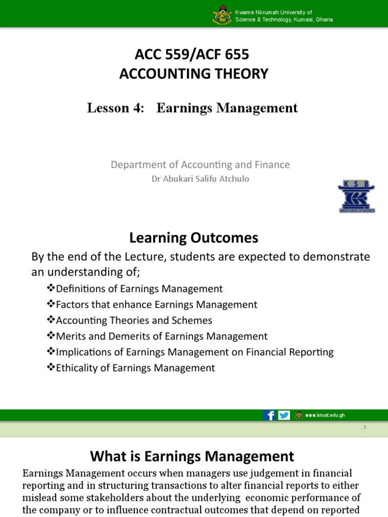 Lesson 4 Earnings Management | PDF | Stocks | Enron