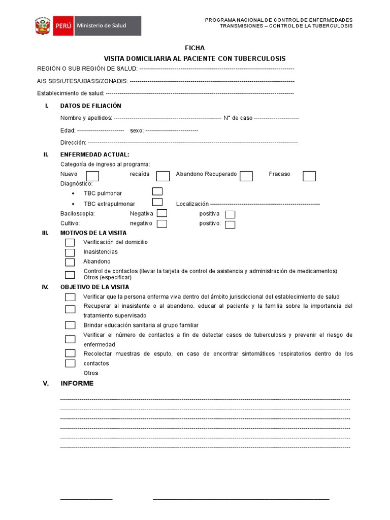 Visita Domiciliaria Al Paciente Con Tuberculosis | PDF | Tuberculosis | Inmunología