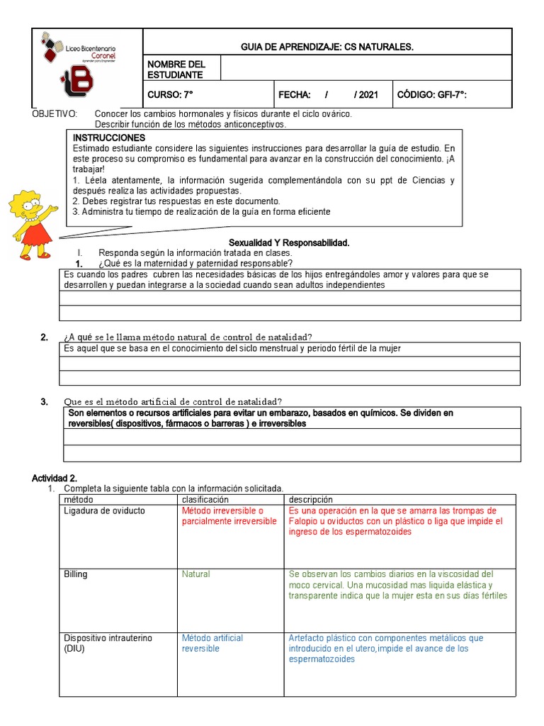 Renata Makarena Cartes Isla - GCs7°29-30 Control Natalidad | PDF