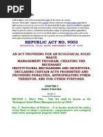 Republic Act 9003 SUMMARY | PDF | Waste Management | Municipal Solid Waste
