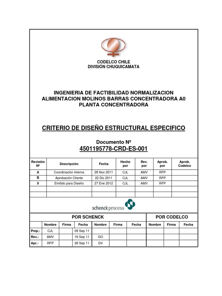 4501195778-CRD-ES-001-R0 - Criterio Diseño Estructural Especifico | PDF | Soldadura | Construcción
