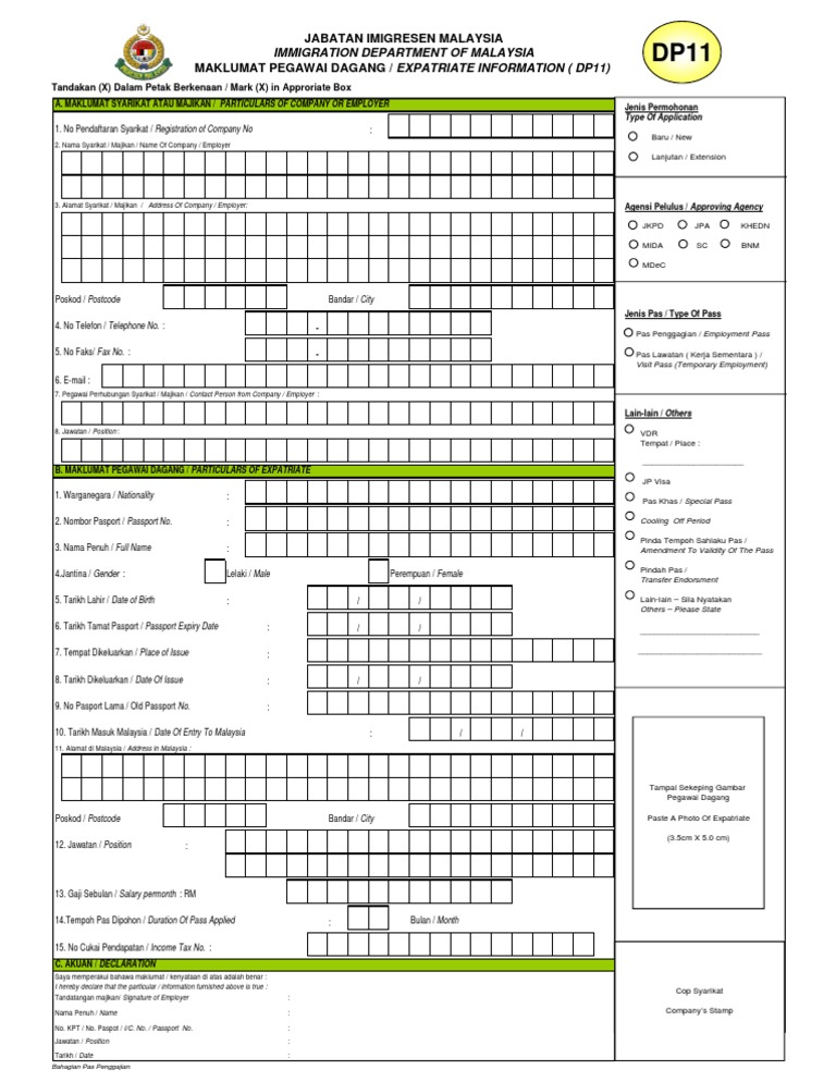 DP11 Form | PDF | Passport | Immigration Law