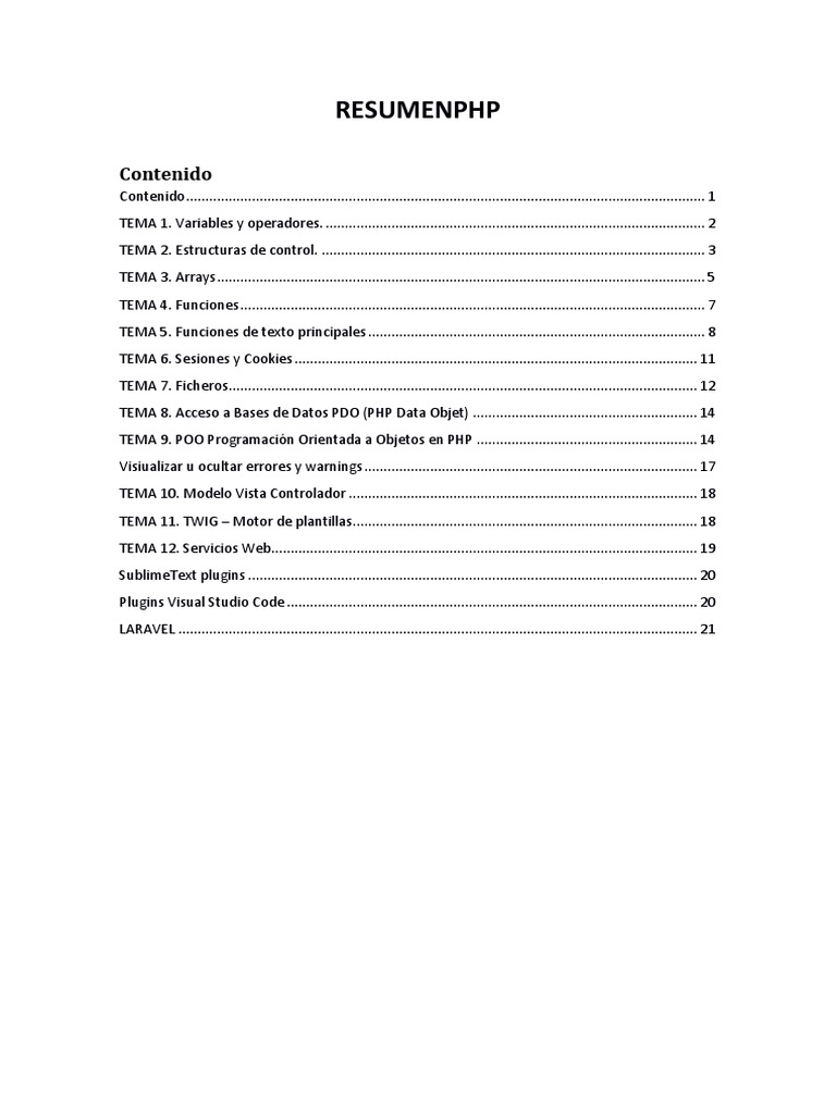 Resumen PHP | PDF