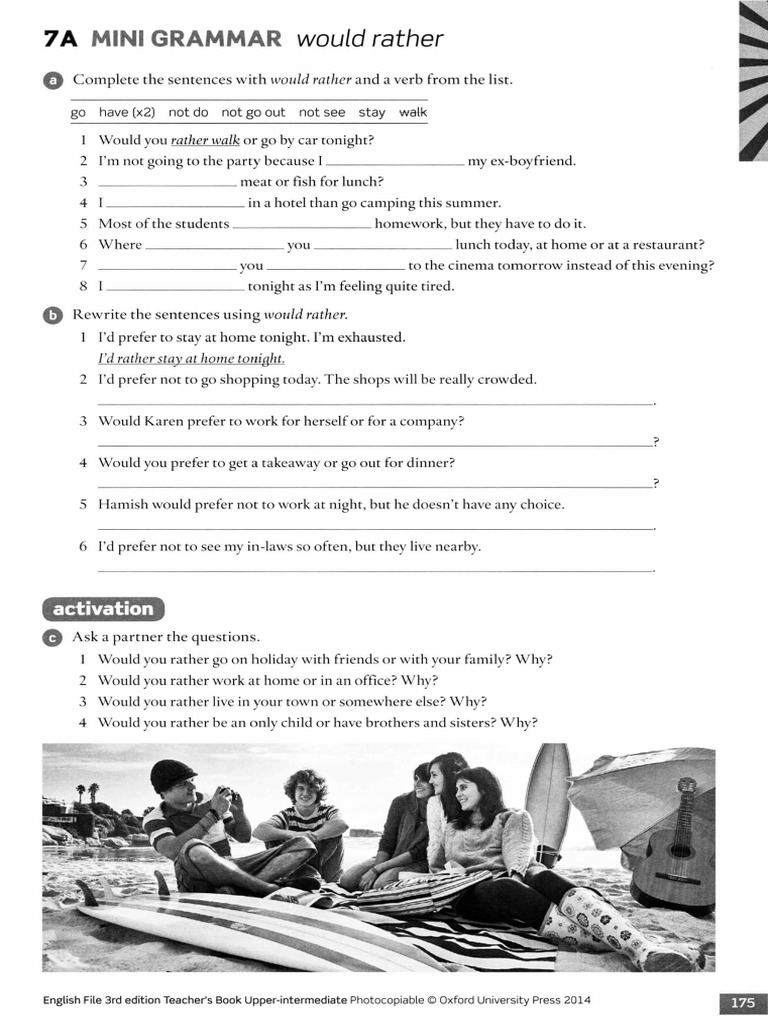 Would Rather: Mini Grammar | PDF | Self-Improvement