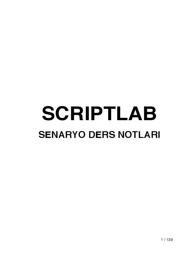Senaryo Notları Scriptlab | PDF