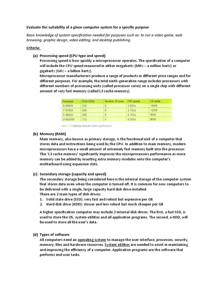 Computer Specifications | Download Free PDF | Random Access Memory | Central Processing Unit