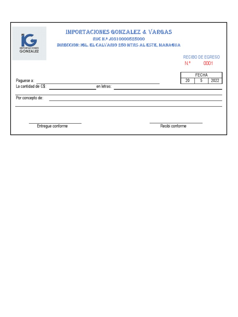 Recibo de Egreso | PDF