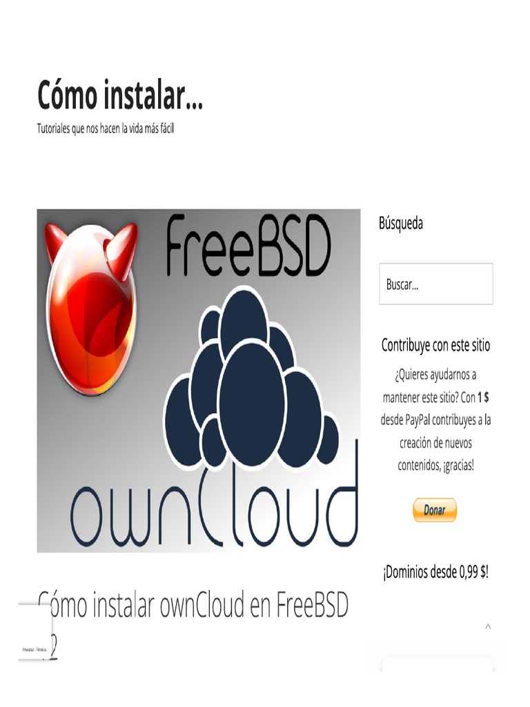 Cómo Instalar Owncloud en FreeBSD 12 (2022) Paso A Paso | PDF