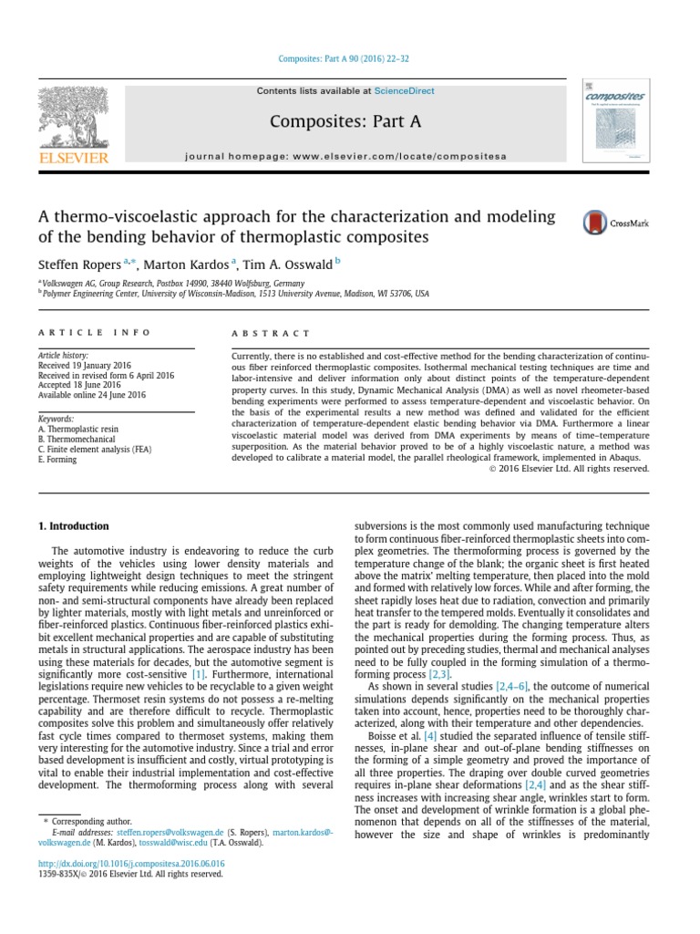 Ropers-2016-A Thermo-Viscoelastic Approach For The Characterization and Modeling of The Bending ...