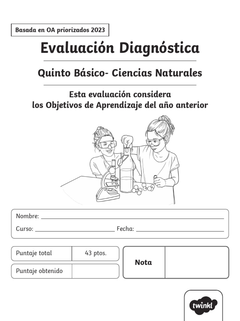 Evaluacion Diagnostica 5 Basico Ciencias Naturales - Ver - 2 | PDF ...