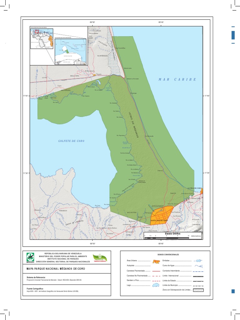 Mapa del Parque Nacional Médanos de Coro | PDF