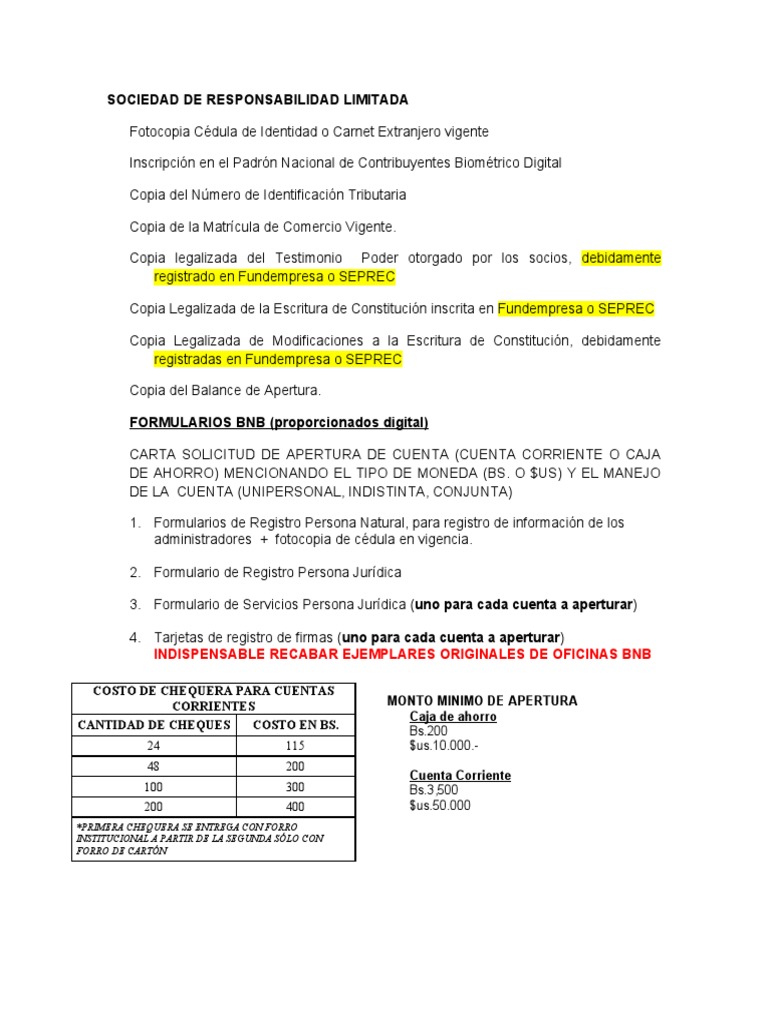 Requisitos Sociedad de Responsabilidad Limitada | PDF