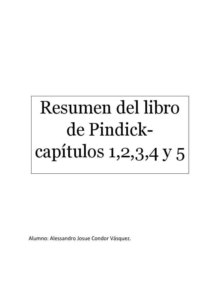 Resumen Del Libro de Pindick | PDF | Estudios de idiomas extranjeros