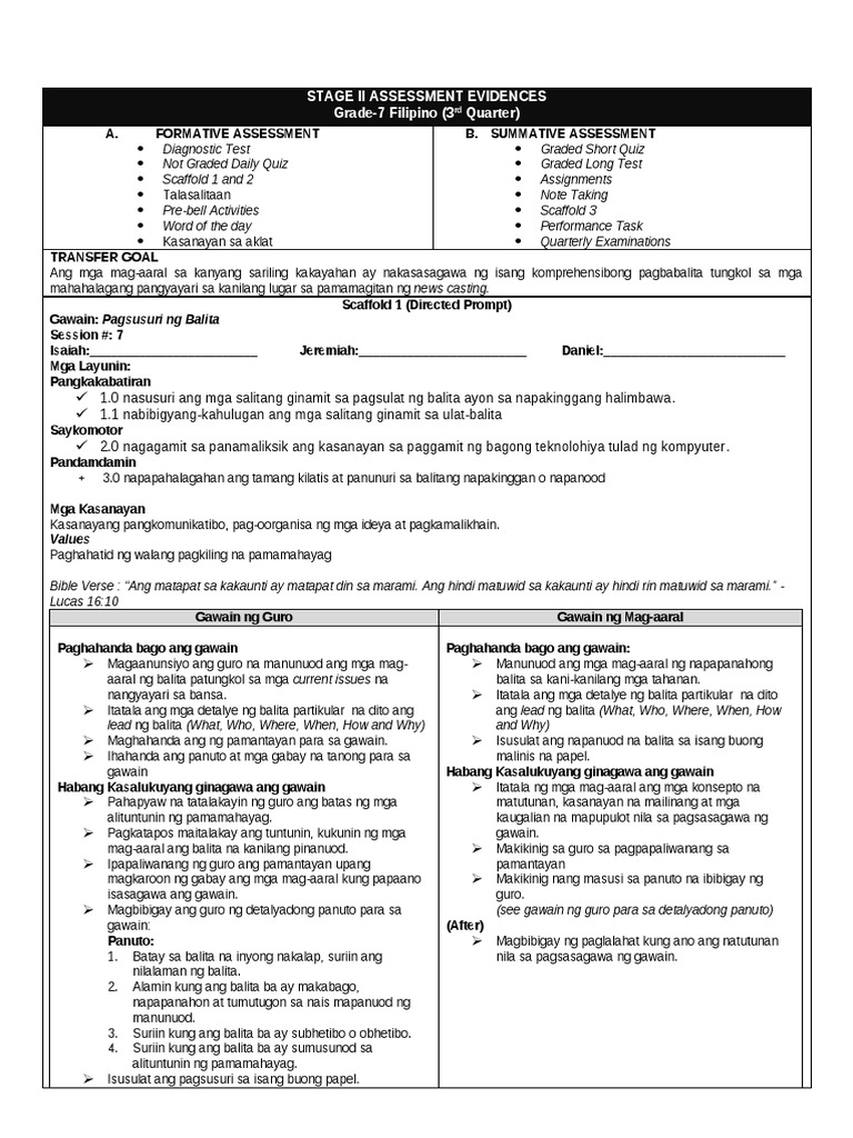 STAGE 2 (Third Quater Fil.7) | PDF