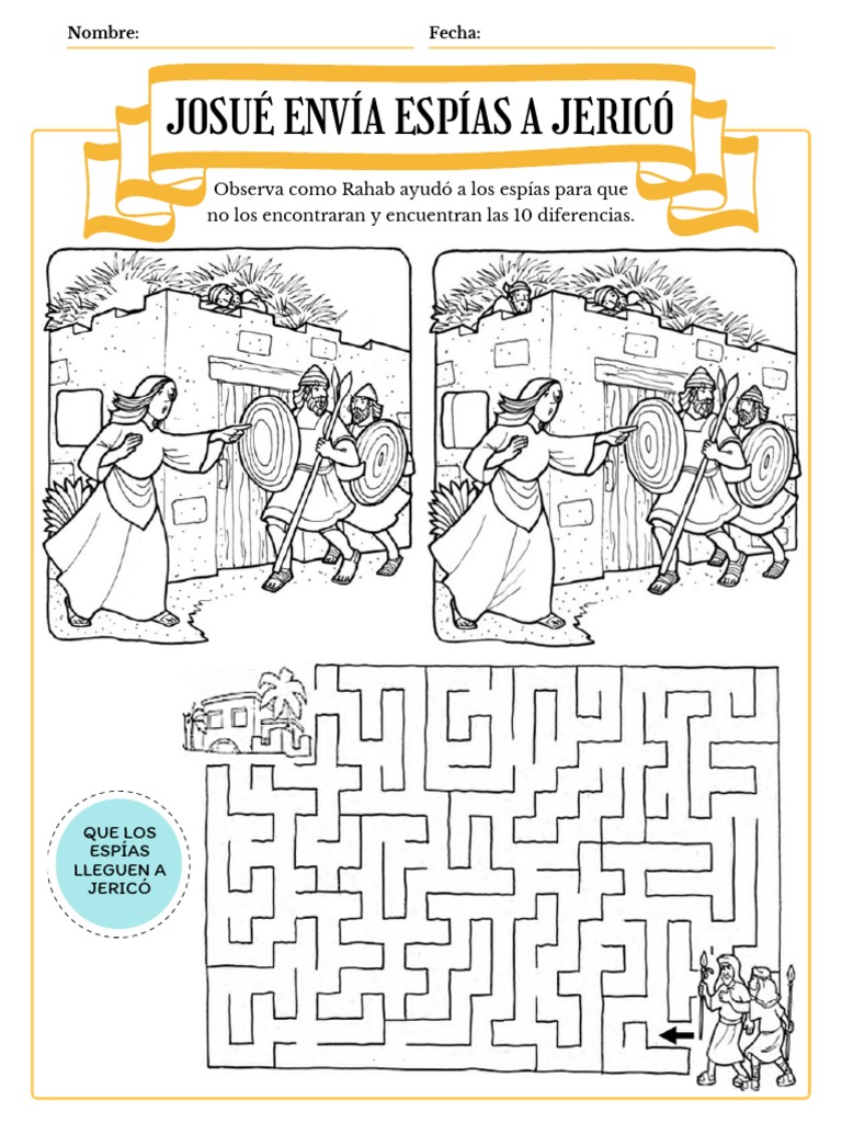 Rahab ayuda a los espías de Josué a escapar de Jericho mientras ...