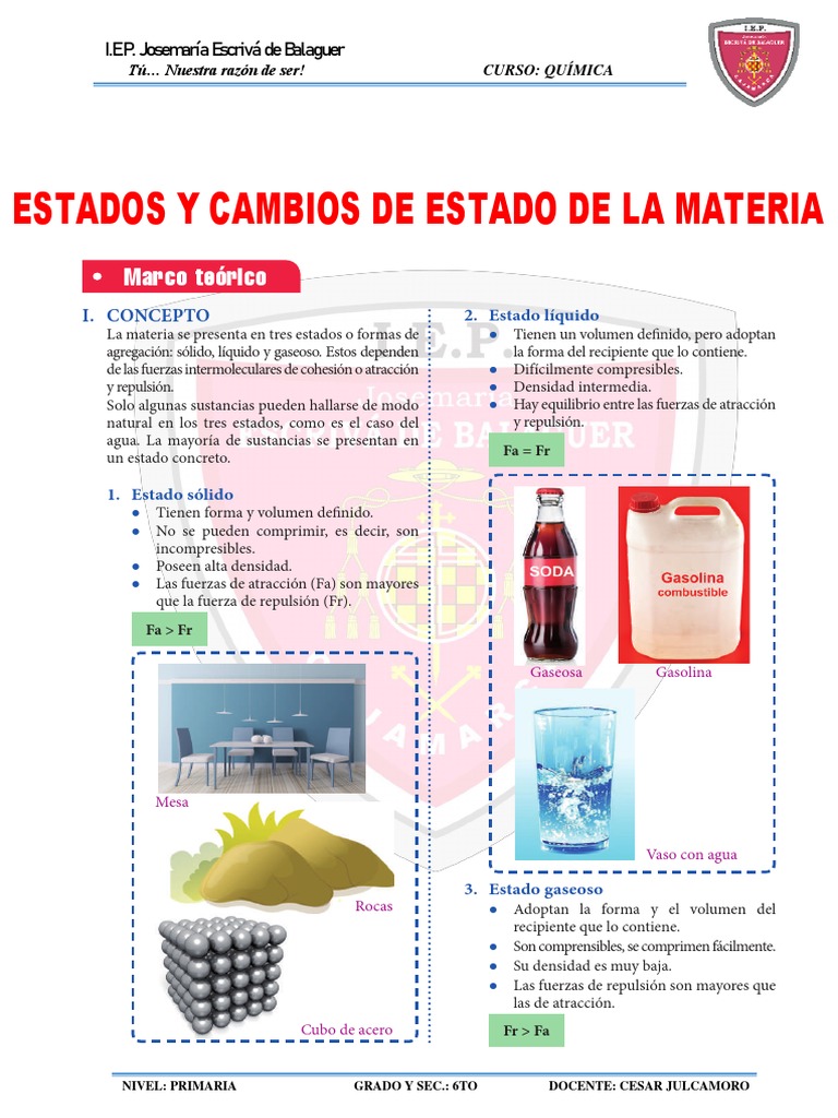 Estados y Cambios de la Materia | PDF | Importar | Gases