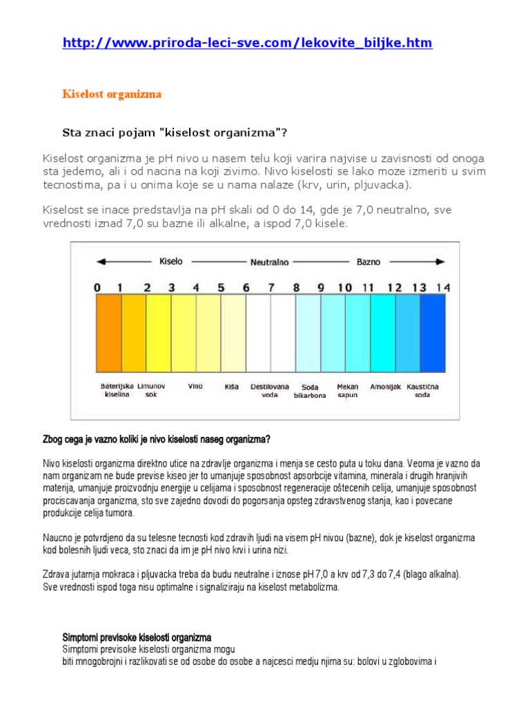 Kiselost Organizma | PDF