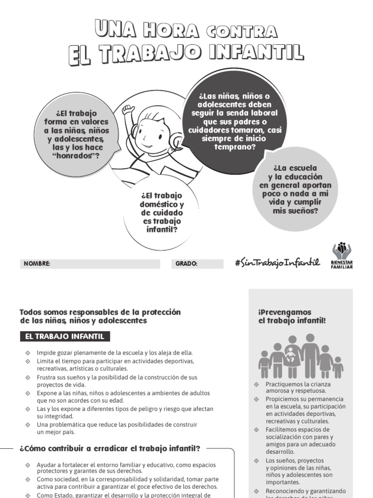 ¿Las Niñas, Niños o Adolescentes Deben Seguir La Senda Laboral Que Sus ...