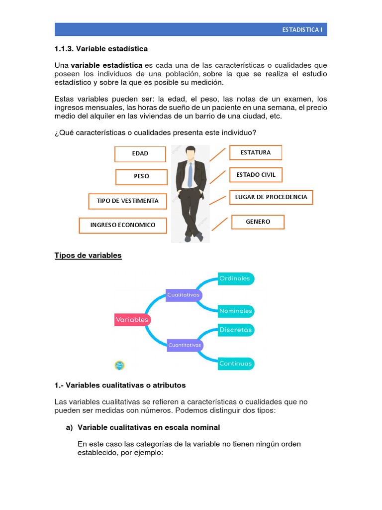 Variables Y Tipos Pdf Estadísticas Science